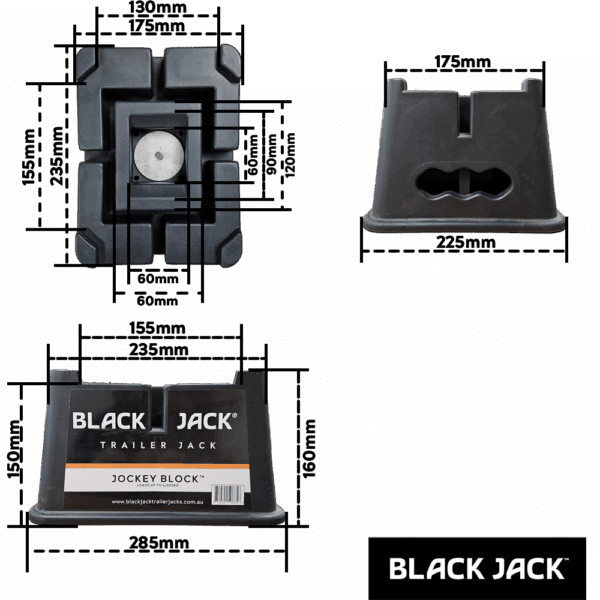 Black Jack Jockey Block - Black Jack Trailer Jacks